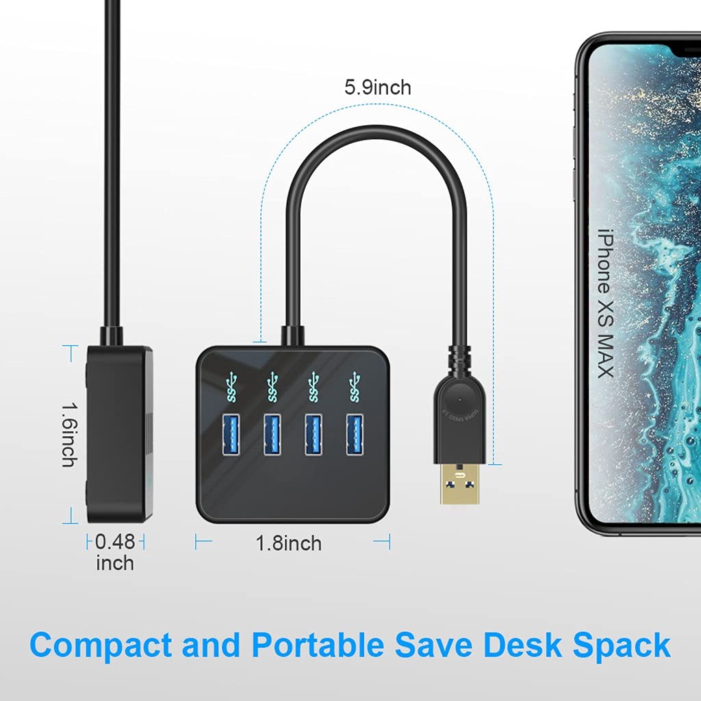 GPPZM USB Hub 3.0 Adapter USB Splitter 4 Port USB 3.0 Hub for PC Computer Accessories Cable