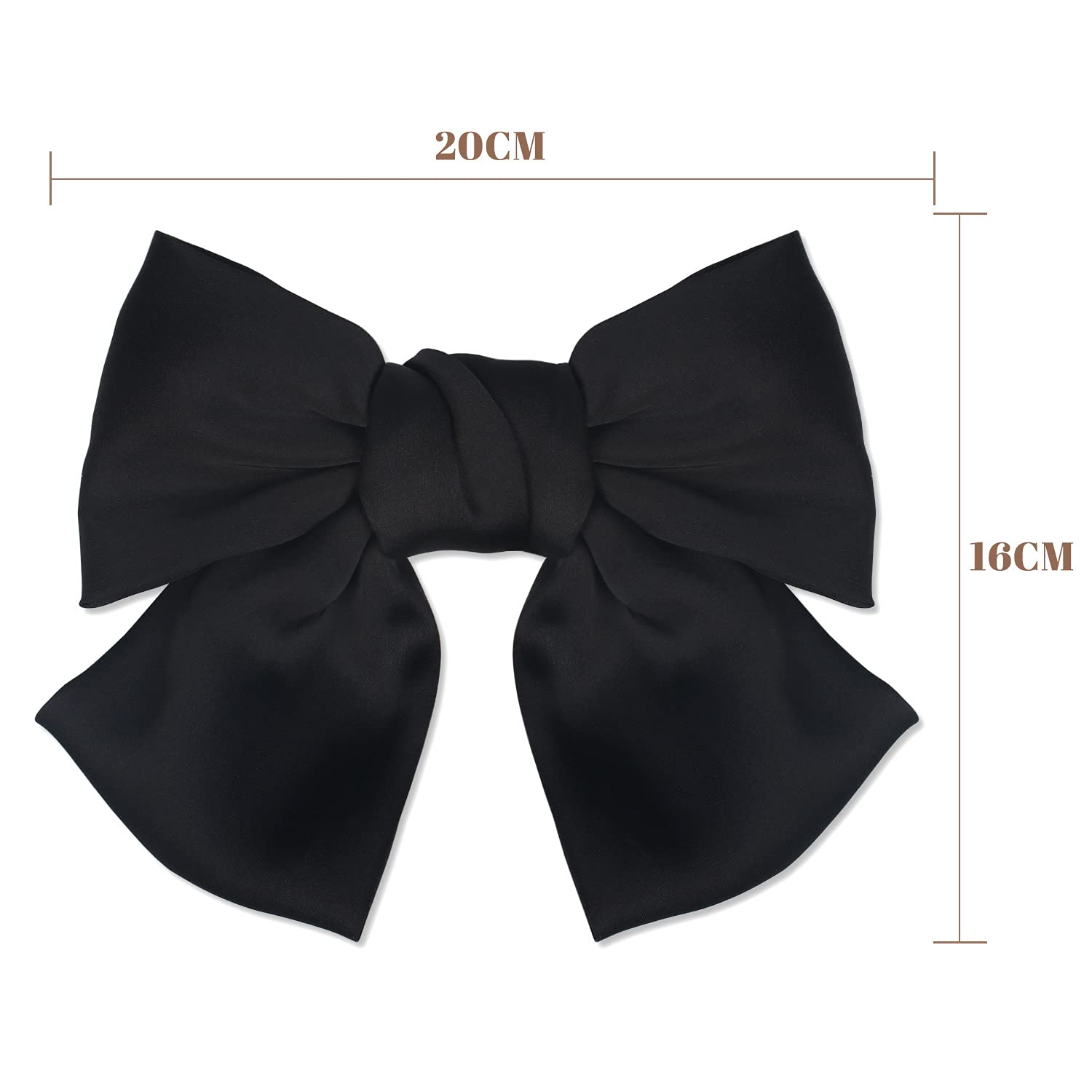 2 Pcs Large Hair Bow Clip Alligator Clips Hair Accessories for Women Girl (Black)