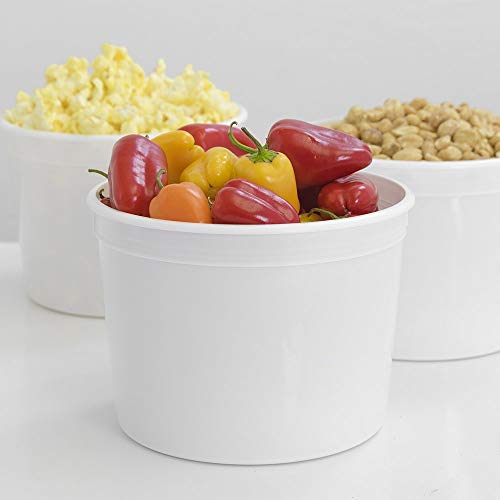1/2 Gallon (64 oz) Food Storage Containers with Lids - Freezer and Microwave Safe Storage Containers, Round Plastic Containers with Lid, BPA Free, 25 Pack