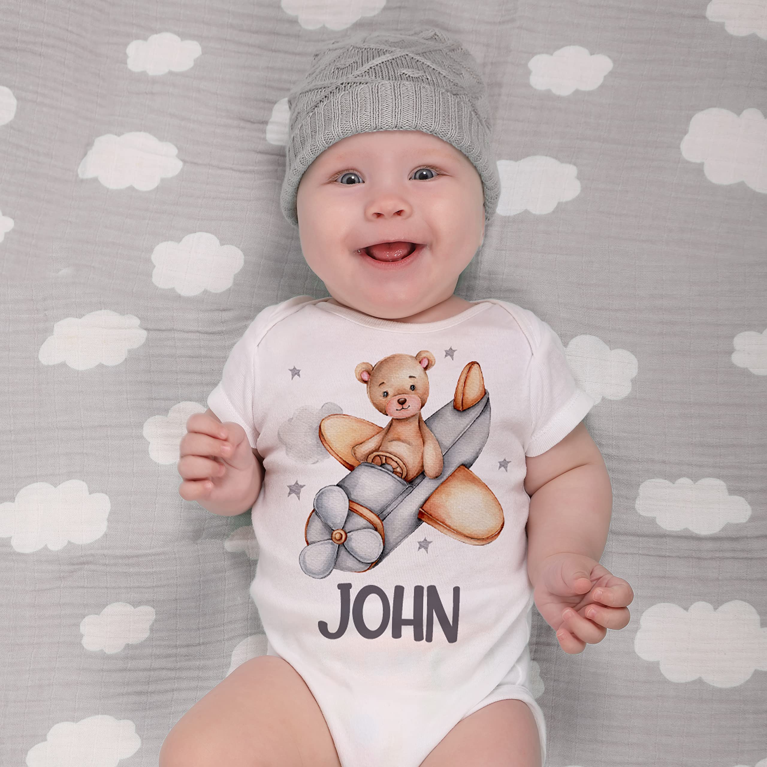 Generic Personalized Baby Onesie Gift for Girl/Boy w/Name - Customized Funny Babies Bodysuit/Clothes - Custom Infant White Romper Shower Christmas Gifts C1, Newborn, 6M, 12M, 18M, 24M