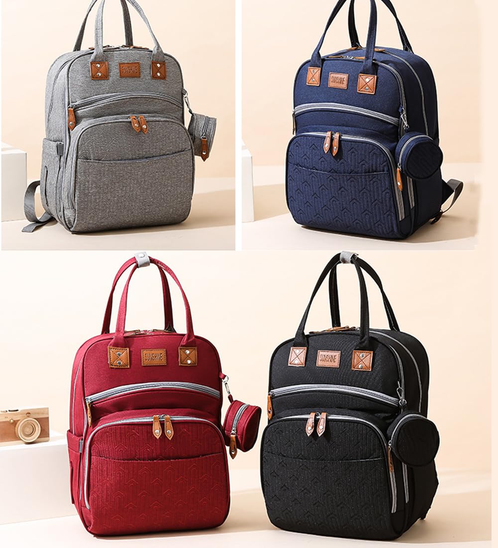 Vviitop Diaper Bag Backpack, Travel Baby Bags with Stroller Straps, Maternity Back Pack for Baby Large Internal Storage 13 Pockets for Mom and Dad (Red)