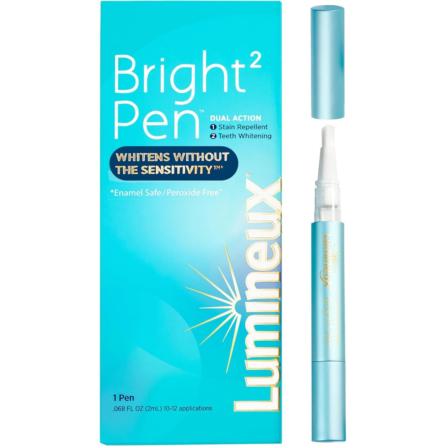 Lumineux Whitening Pen - Bright Pen 2-Pack, Enamel Safe Teeth Whitening - No Sensitivity - Stain Repellant - Dentist Formulated