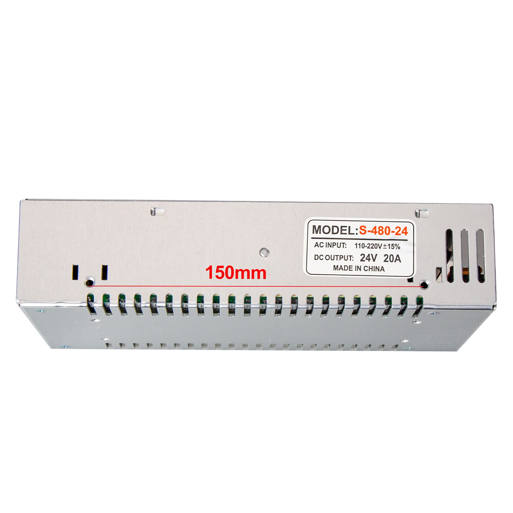 REALSUN 24V 20A Universal Switching Power Converter Adapter Transformer Regulated Supply AC to DC LED Driver 480w for CCTV, Radio, Computer Project, 215mm * 115mm *50mm