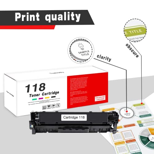 (1C+1Y+1M) Cartridge 118 Toner Cartridge Replacement for Canon 118 MF8380Cdw MF8350Cdn/Cn/C LBP7200C/Cd/Cn/Cdn LBP7210Cdn LBP7600C LBP7660Cdn Printer Toner.