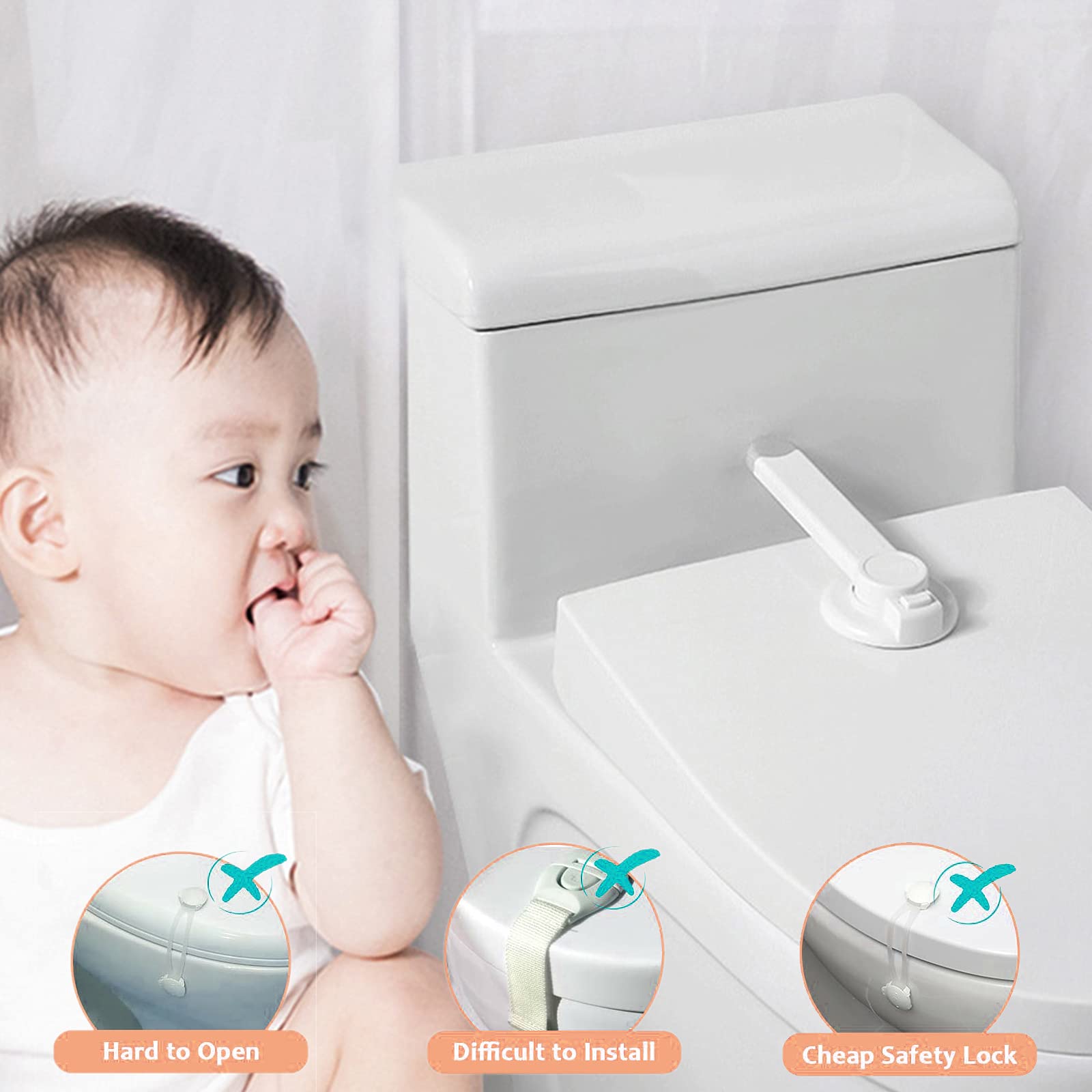 HAO JIE HAOJIE closestool lid safety lock There are two products in one package that cant be opened by children It doesnt need to use any tools and is easy to operate It is suitable
