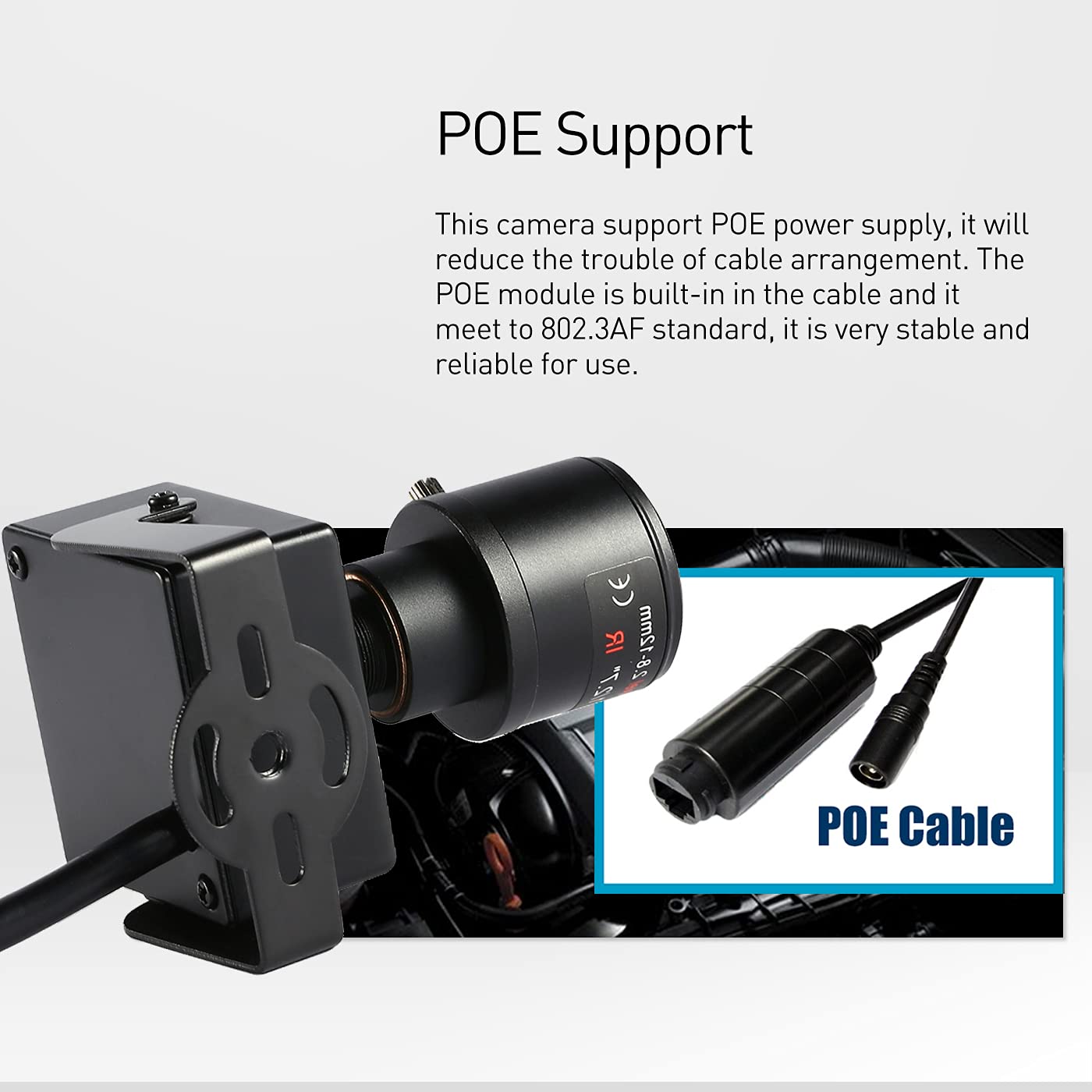 Revotech Zoom Mini POE IP Camera, HD 3MP Indoor Security Camera 2.8-12mm Manual Zoom Lens P2P Remote View CCTV Video Cam H.265 (I712-P Black)