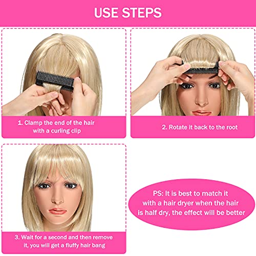 Double Layer Hair Rollers Bang Rollers Self Grip Hair Curler Rollers Curler Bang Hair Sticky Cling Hairdressing Curler Plastic DIY Hair Styling Accessories Tool, Black, Pink, Blue, Rose Red (4 Pieces)