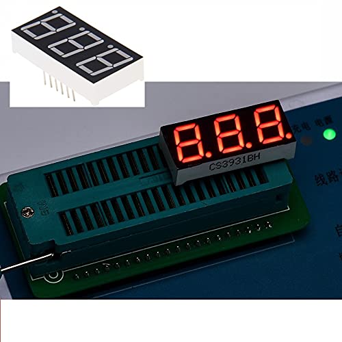 Bettomshin 4Pcs LED Digital Dispaly Common Cathode 10 Pin 2 Bit 1.34 x 0.94 x 0.31inch(LxWxH) 0.56" Red Display Digital Dispaly 5621AH