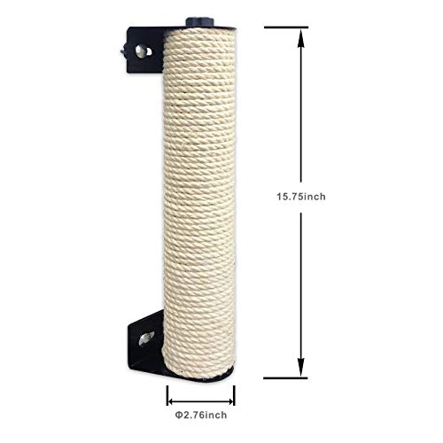 Cat Scratching Post Cage Mounted Cat Scratcher Space-Saving Sisal Scratch Post for Cat Grinding Claws Scratching and Climbing