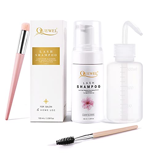Lash Shampoo Cherry Blossoms 100ml Eyelash Shampoo For Lash Extensions Eyelid Foaming Cleanser With Lash Shampoo Brush And Bottle Paraben & Sulfate Free For Salon And Self Use(cherry blossoms,100ml)