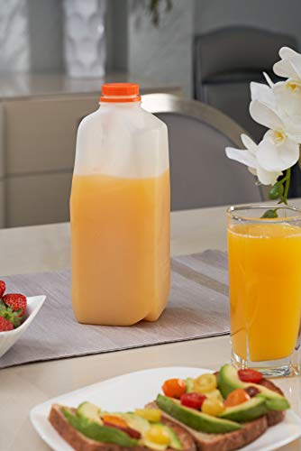 [30 PACK] Empty Plastic Juice Bottles with Tamper Evident Caps 64 OZ - Half Gallon, Smoothie Bottles - Ideal for Juices, Milk, Smoothies, Picnic's and even Meal Prep by EcoQuality Juice Containers