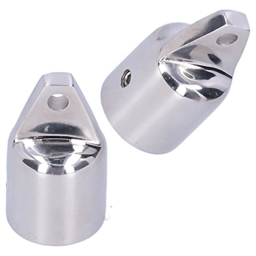 Universal Top Cap External Eye End Accessories 316 Stainless Steel Bimini for 1in OD Round Tube (Pack of 2) for Top Caps Tube Canopy Hardware Eye End Cap Top Cap Fitting Boat Slide Cap Top Eye End Sta