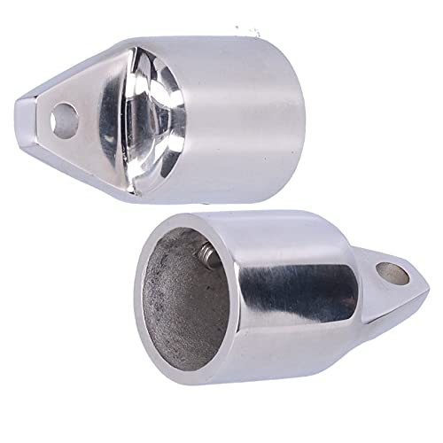 Universal Top Cap External Eye End Accessories 316 Stainless Steel Bimini for 1in OD Round Tube (Pack of 2) for Top Caps Tube Canopy Hardware Eye End Cap Top Cap Fitting Boat Slide Cap Top Eye End Sta