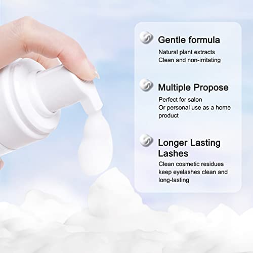 Lash Shampoo Lavender 100ml Eyelash Shampoo For Lash Extensions Eyelid Foaming Cleanser With Lash Shampoo Brush And Bottle Paraben & Sulfate Free For Salon And Self Use(lavender,100ml)