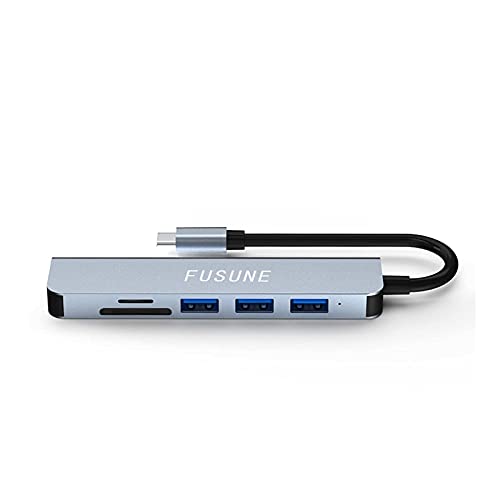 USBC HUB to 4K HDMI Adapter USB Type C Dock with 4K HDTV Output FUSUNE USB C HUB Docking Station with USB3.0 X 1 2.0 X 2 Port SD/TF Reader Slot for Samsung MacBook iPad pro Chromebook HP XPS ipad 4k