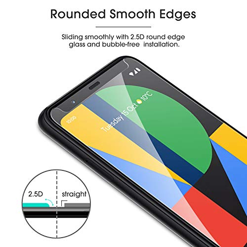 [4 Pack] OMOTON Google Pixel 4 XL Screen Protector, Tempered Glass Screen Protector for Google Pixel 4XL 2019 Released with/Alignment Frame/Scratch Resistant/Bubble Free