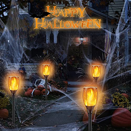 14 Pack Solar Lights Outdoor, 33LED Solar Torch Lights with Dancing Flickering Flames, Waterproof Landscape Decoration Flame Lights for Garden Pathway Yard-Auto On/Off Dusk to Dawn