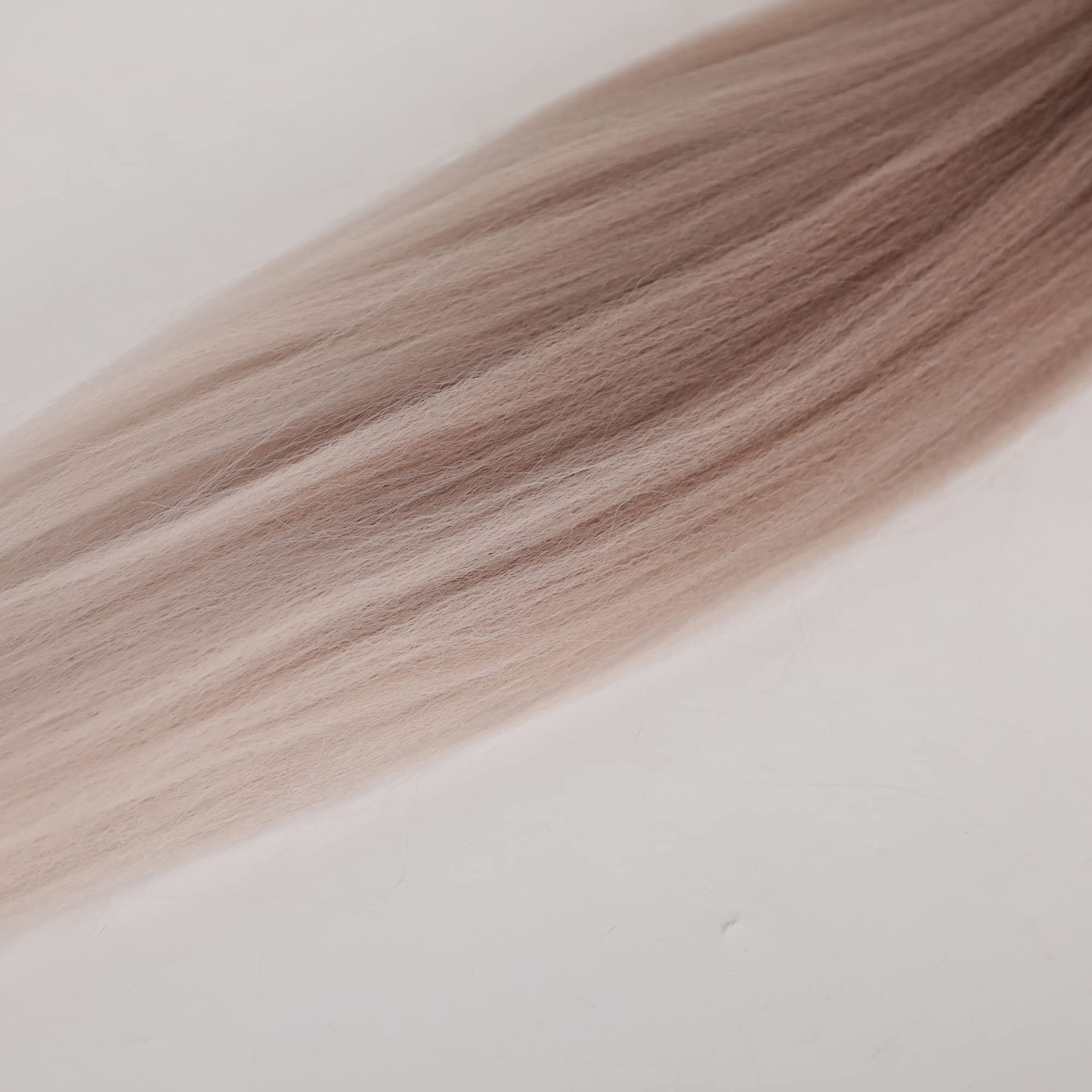 Pre-Stretched Braiding Hair Extensions 26 Inch 6 packs Ombre Braiding Hair Hot Water Setting Professional Soft Yaki Synthetic Crochet Braids(Ombre Brown)