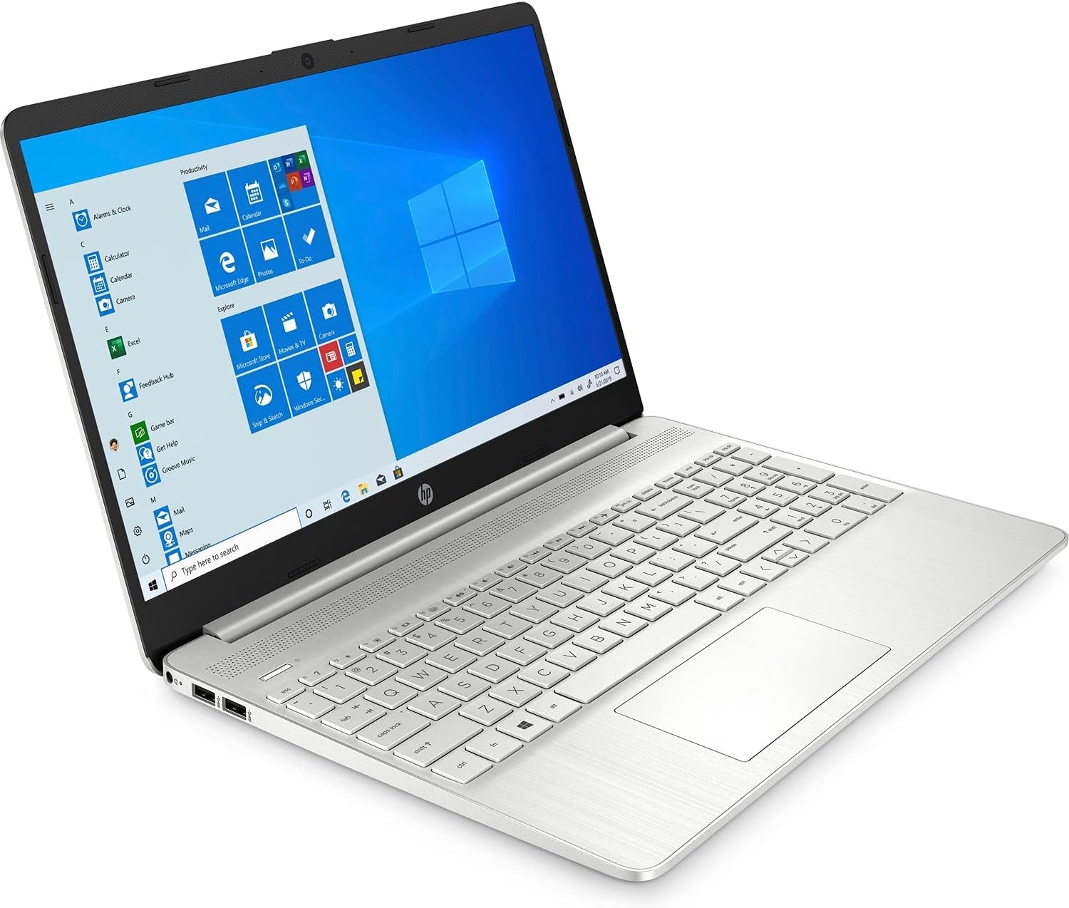 HP 15.6 Inch Touchscreen Laptop Notebook Intel Pentium Gold 7505 8GB DDR4 RAM 256GB SSD Backlit Numeric Keypad Windows 11 Home S HDMI USB-C SD Card Reader Natural Silver Computer 15-dy2005tg (Renewed)