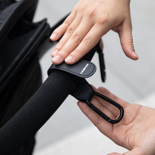 (4-Pack)Baby Stroller Hooks Clip or Hanging Diaper Bag Universal Hooks Accessories for Stroller and Car or Shopping Cart (Black and Brown)