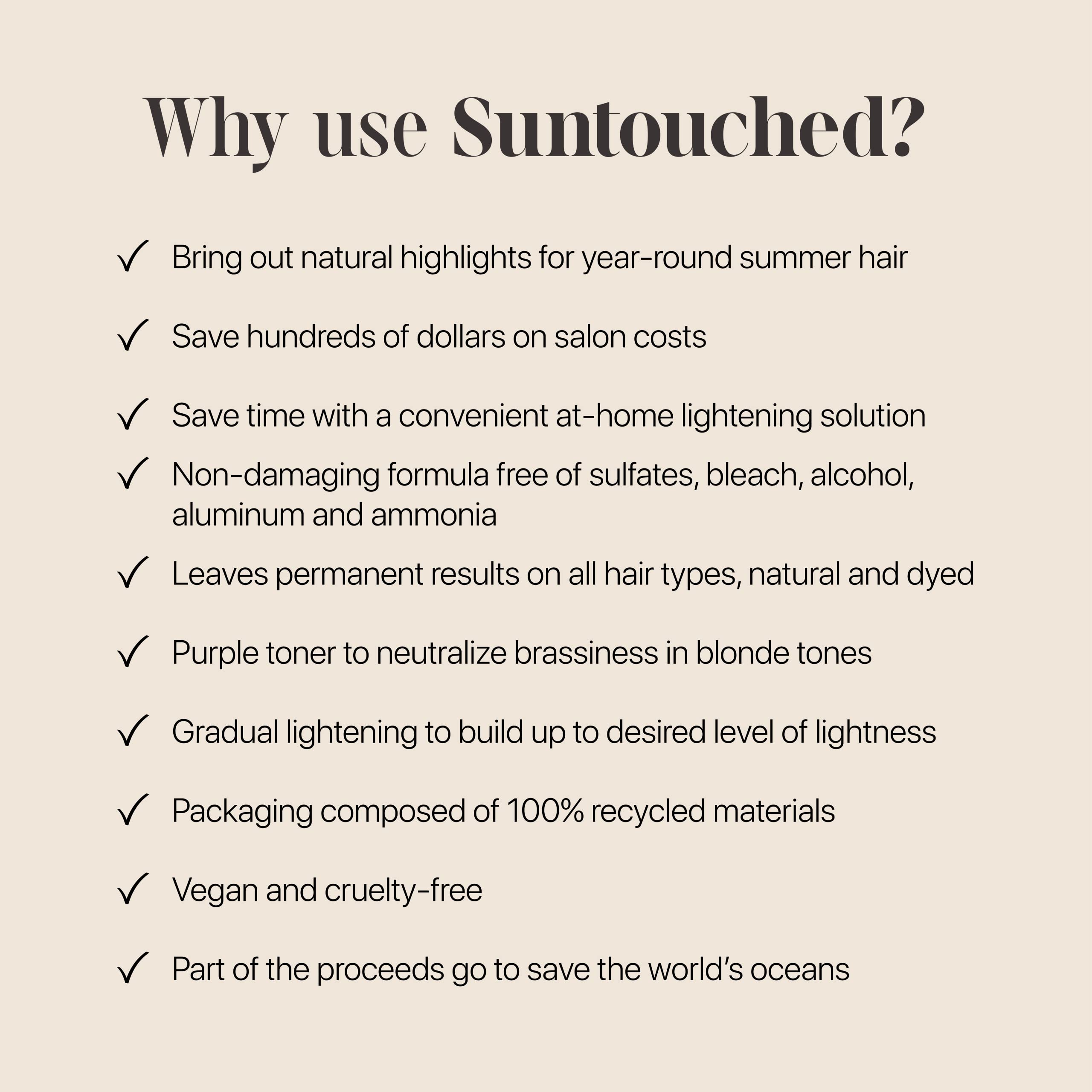 Suntouched Beach Blonde Hair Lightener - Citrus & Chamomile Highlighting Spray for Vegan Highlights, Cruelty, Paraben, Ammonia & Bleach-Free, 3.38 FL Oz
