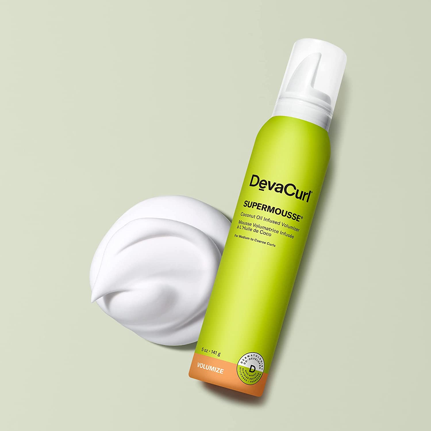 DevaCurl SuperMousse® Coconut Oil Infused Volumizer, Superfruits, 5 fl. oz. -141g
