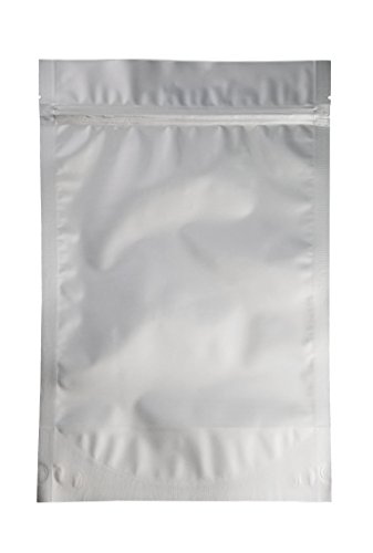 (50) - 8"x12"x4" Zip Seal Stand Up One Color Mylar Bag Gusseted Pouches - 5 mil Genuine Resealable Aluminum Foil-Lined Bag for Long Term Food, Grain, Baking, Coffee, Storage Container