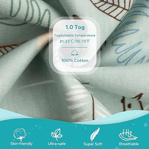 ZIGJOY Swaddle Blanket Cotton Knit Baby Wrap 3-6 Months, 0.5 Tog Newborn Wearable Swaddle Sleep Sacks,Adjustable 2 Pack Infant Sleep Sack for Baby Boy Girl(Green)