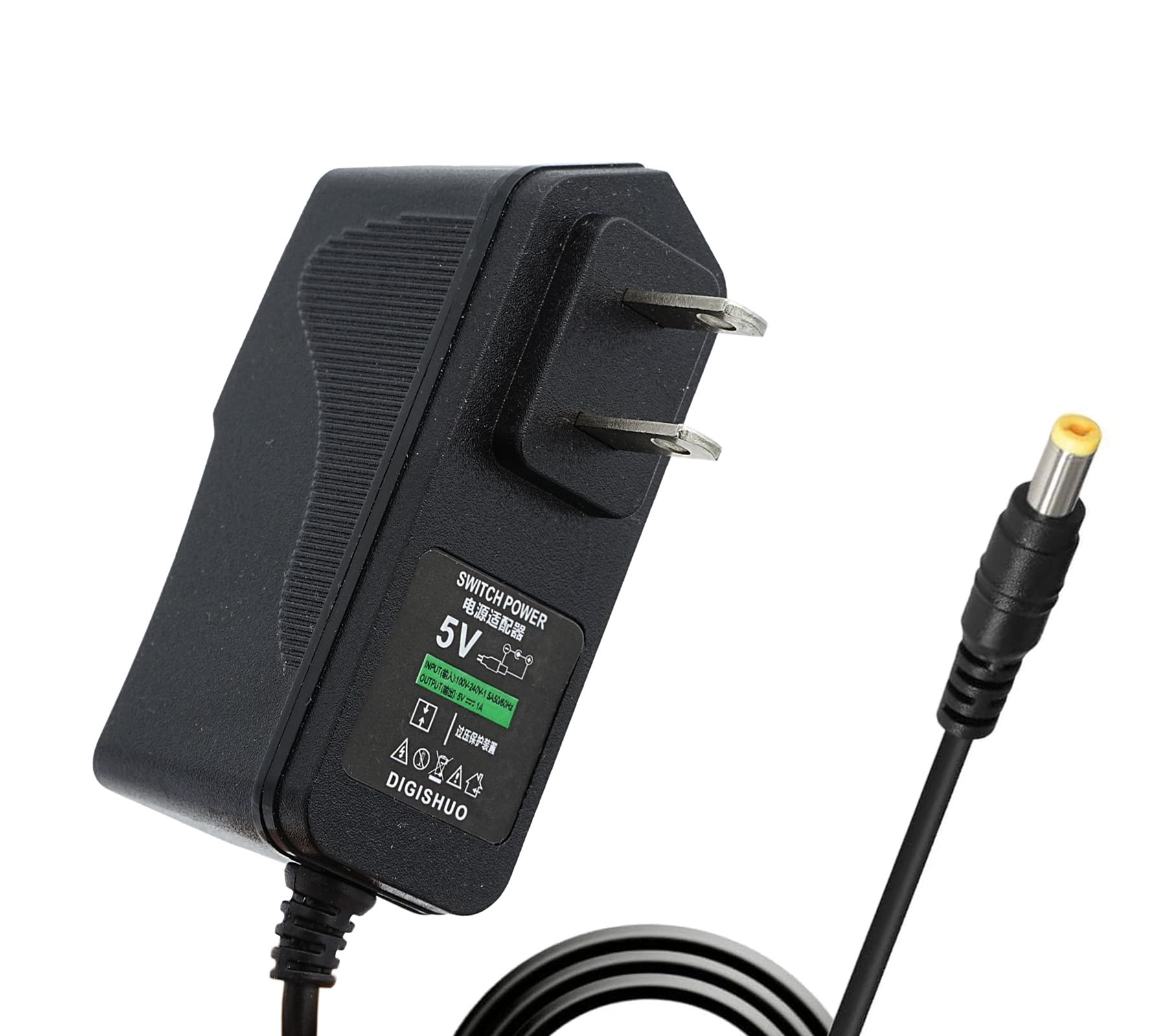 DIGISHUO DC 5V 1A 5W Power Supply Adapter Transformer Switch AC 110V/220V to DC 5V 1amp Switching Converter LED Driver for LED Strip Light CCTV Camera Security System (5V 1A 5W)