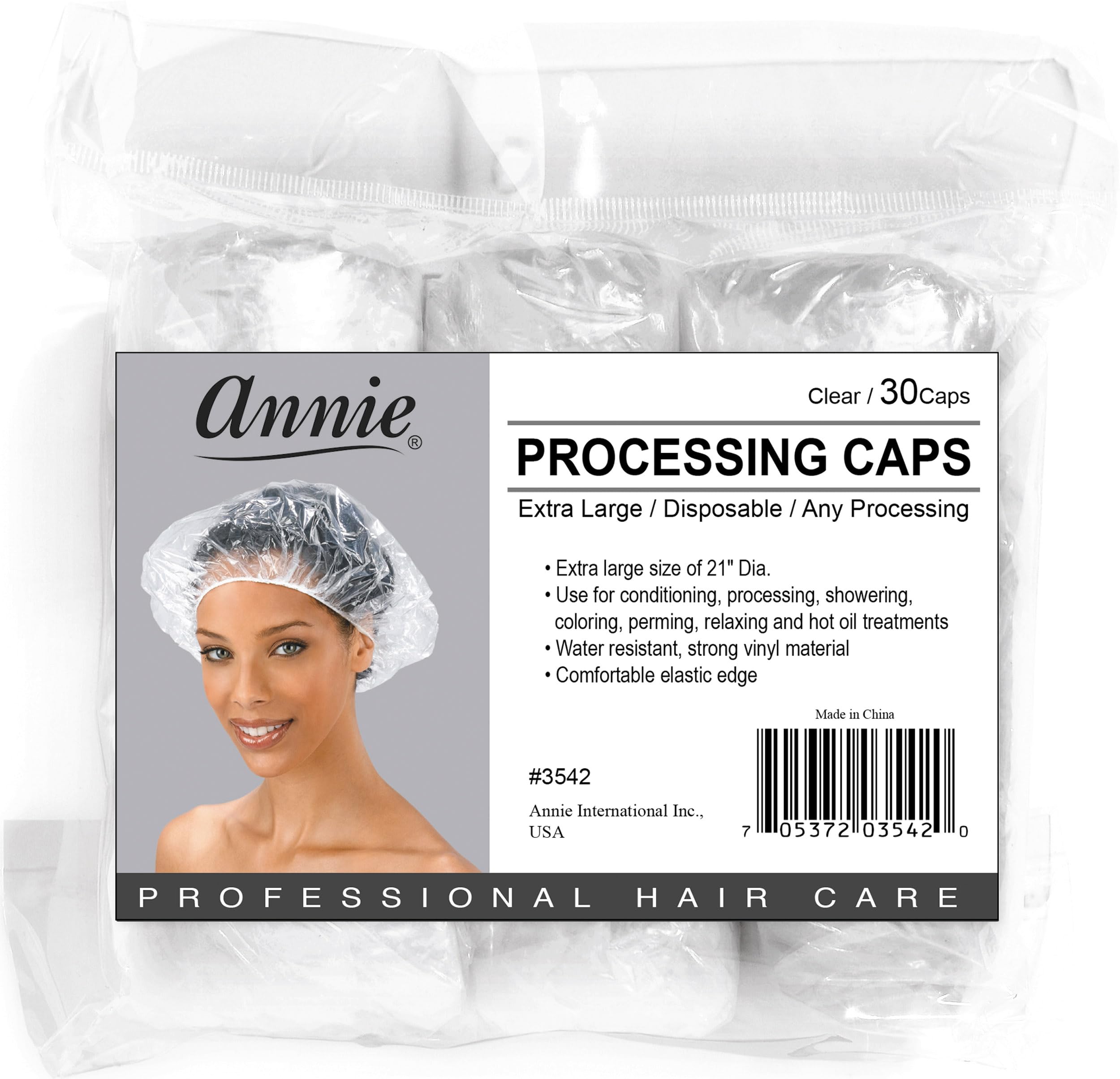 "ANNIE" Extra Large Processing Caps Clear 100 Caps (1 pack)