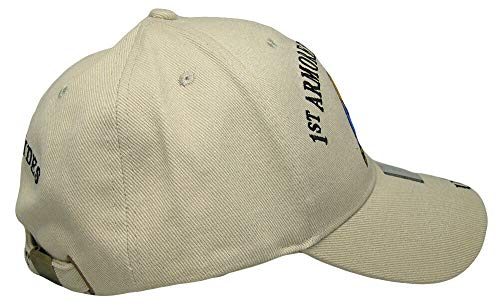 "Flags & Signs" U.S. 1st Armored Old Ironsides Shadow Khaki Embroidered Cap Hat ws-1-3367