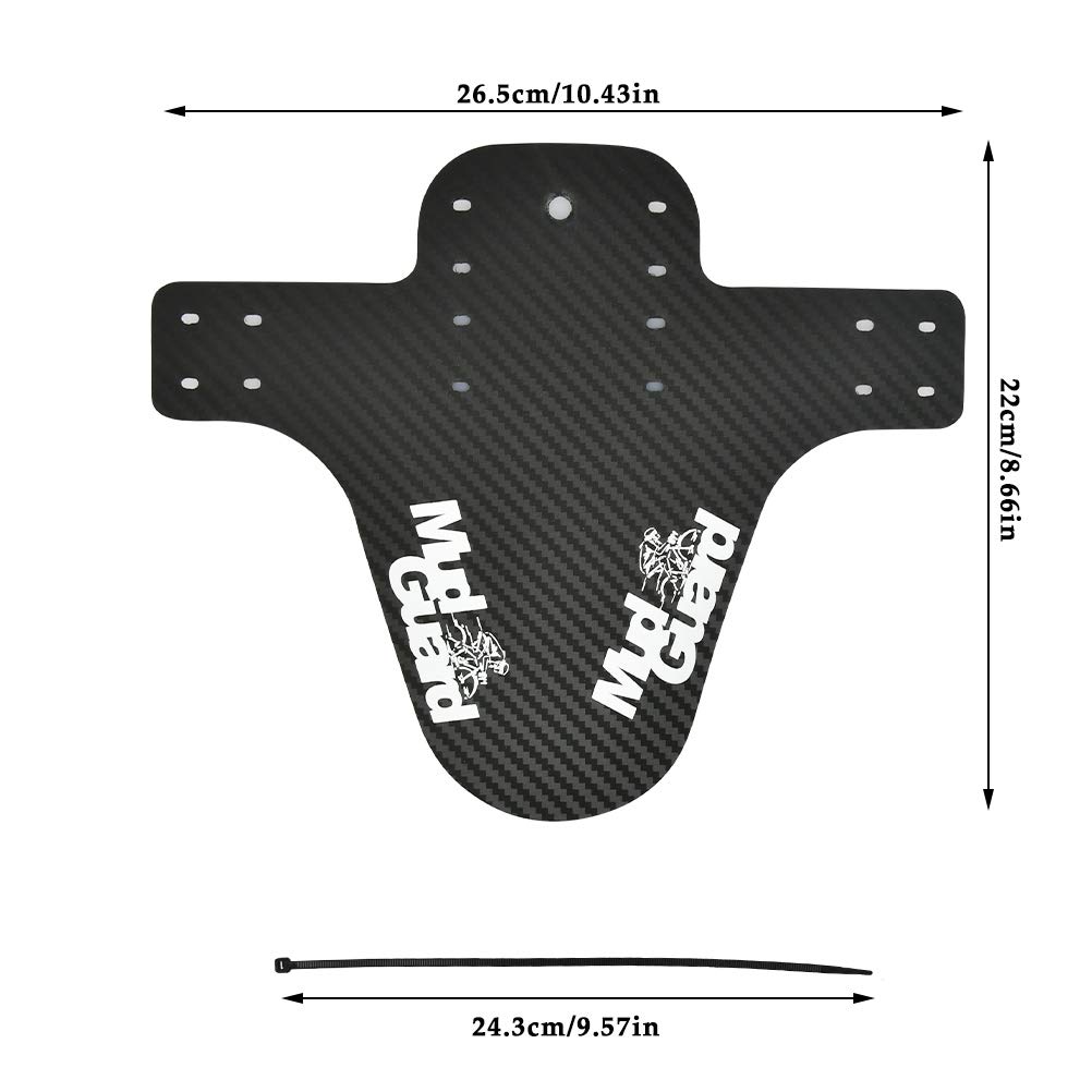 "N/A" 2PCS Mud Mountain Bike Guard,Adjustable Mountain Bike Fender, Mud Guard for MTB Mountain Bike Rear and Front, Black, One Size