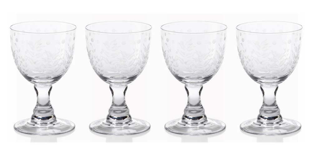 "Patia" 5.5" Tall Wine Glass, White (Set of 4)