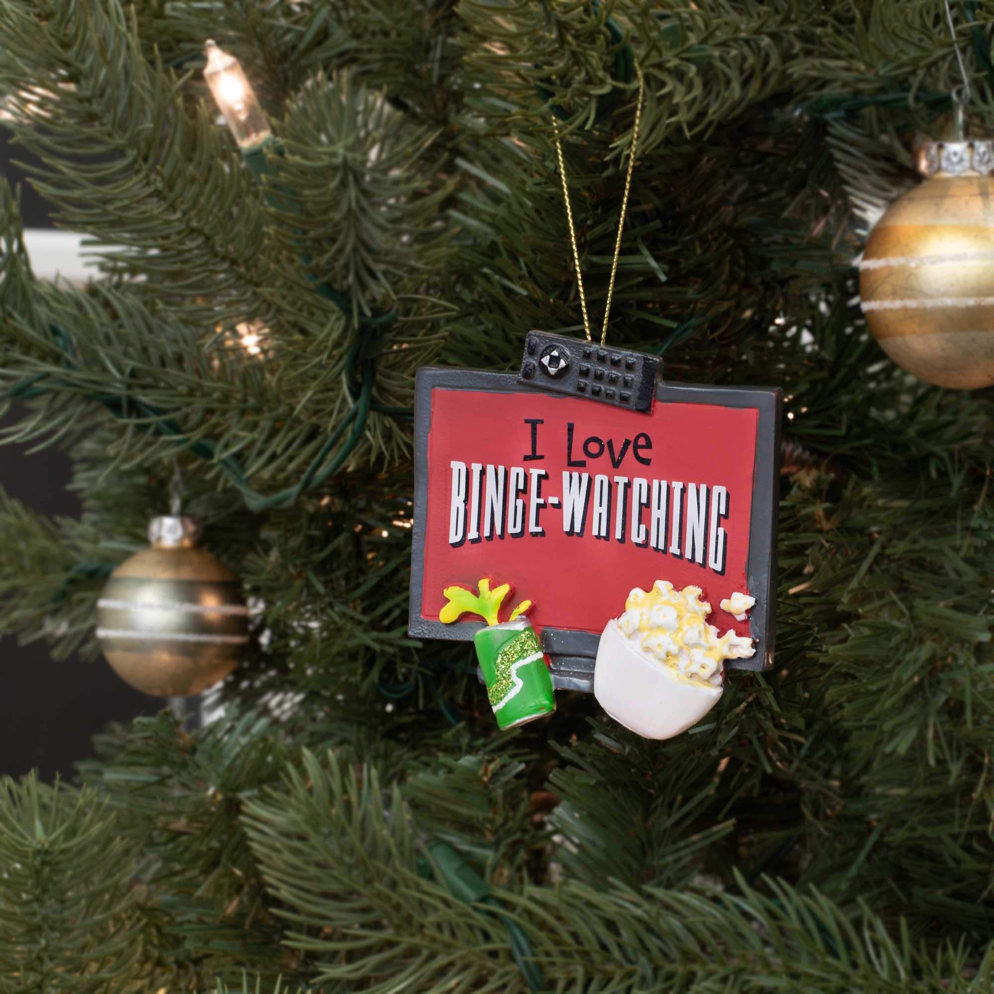 "I Love Binge-Watching" Sign Ornament