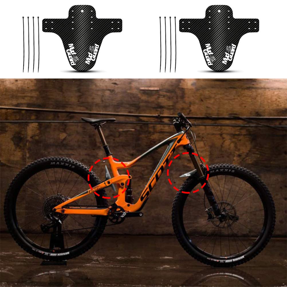 "N/A" 2PCS Mud Mountain Bike Guard,Adjustable Mountain Bike Fender, Mud Guard for MTB Mountain Bike Rear and Front, Black, One Size