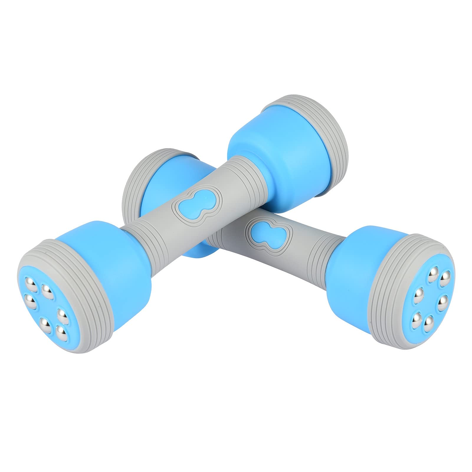 "NA" Adjustable Dumbbells Weights Pair Set, 5-in-1 Weights Options,Multifunctional Massage Dumbbell Non-Slip Neoprene Hand,All-Purpose, Home, Gym, Office (Blue)