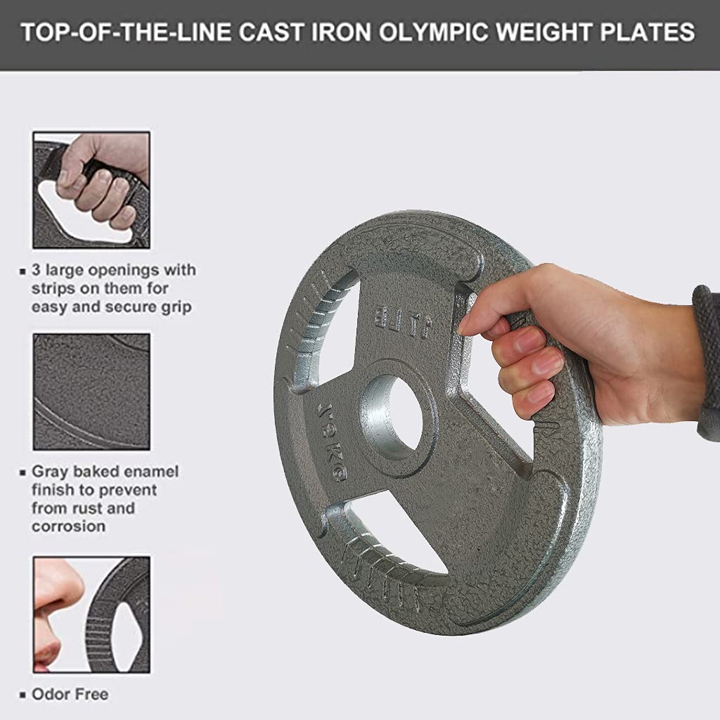 "NA" Olympic Weight Plates-Olympic Grip Plate Bumper Plates for Barbell,Free Weights Plates 2-inch Iron Plate Solid Rubber Coated for Strength Training,Weightlifting,Crossfit (f-44LBS,Single)
