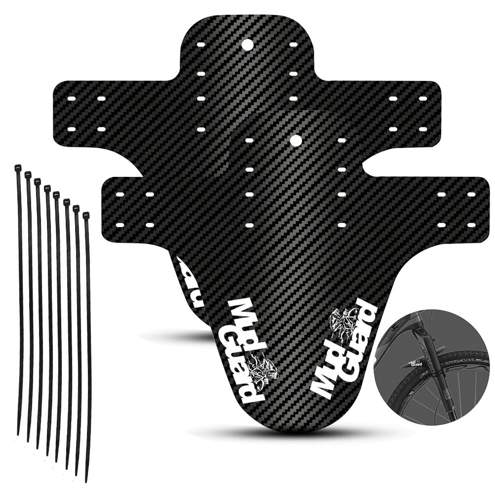 "N/A" 2PCS Mud Mountain Bike Guard,Adjustable Mountain Bike Fender, Mud Guard for MTB Mountain Bike Rear and Front, Black, One Size