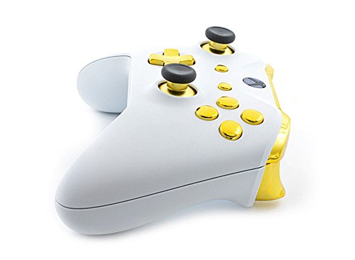 "White/Gold" UN-MODDED Custom Controller compatible with Xbox One S/X Unique Design (with 3.5 jack)