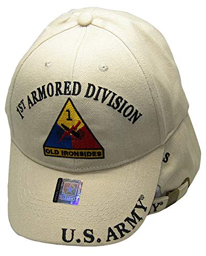 "Flags & Signs" U.S. 1st Armored Old Ironsides Shadow Khaki Embroidered Cap Hat ws-1-3367