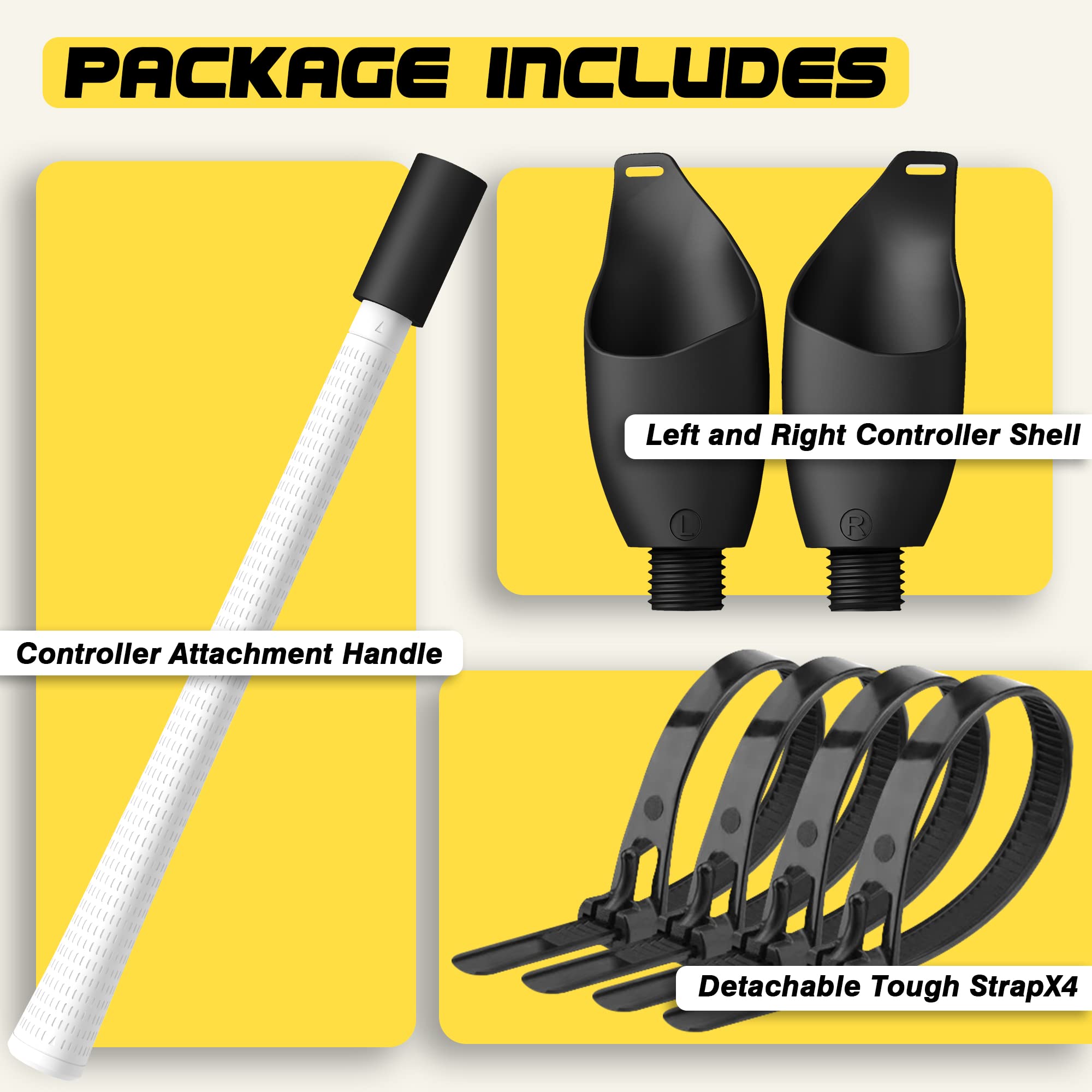 (1 Set) Orzero Upgraded VR Golf Club Handle Accessories Compatible for Quest 2, Rift S, Sturdy and Comfortable to Grip, Anti-Slip Silicone and Metal Materials Enhance The VR Experience - White