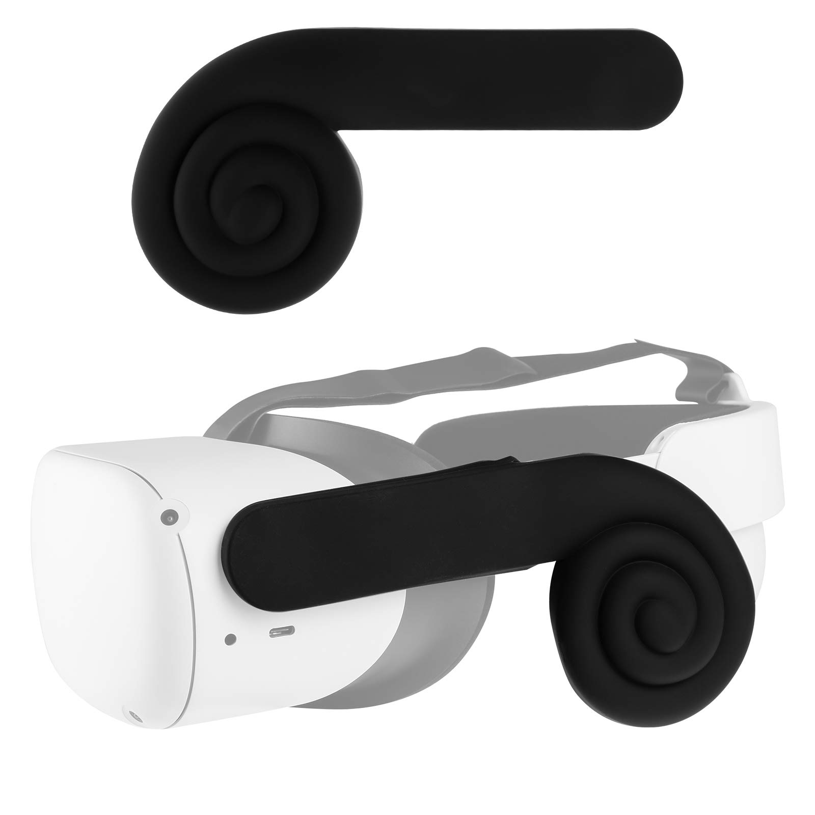 (1 Pair) Orzero Silicone Earmuffs Compatible for Quest 2, Quest VR Headset, Enhanced Sound Reduce Noise Soft and Comfortable - Black