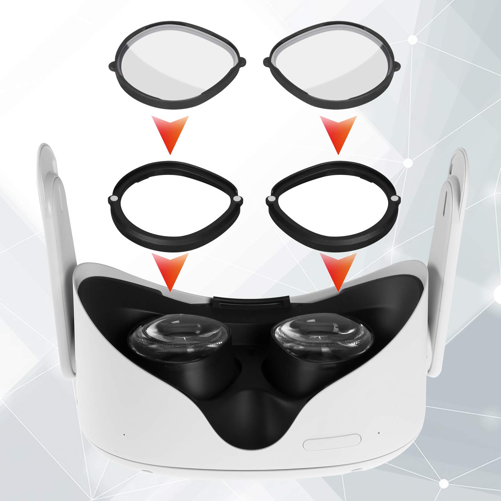 (1 Set) Orzero Blue Light Blocking Glasses Lens Compatible for Quest 2, Quest, Protect VR Headset Lens from Scratches