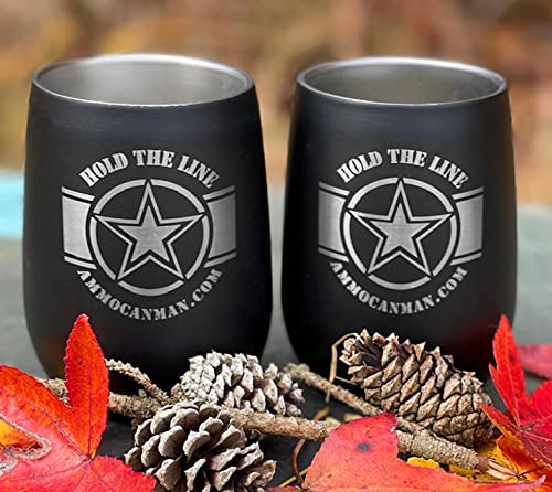 (1) 30 Cal Grade 1 Military Ammo Can (Used) - (2) Laser Engraved, “Hold The Line” Insulated Wine Tumblers - (1) Laser Engraved, Corkscrew/Multi-Tool