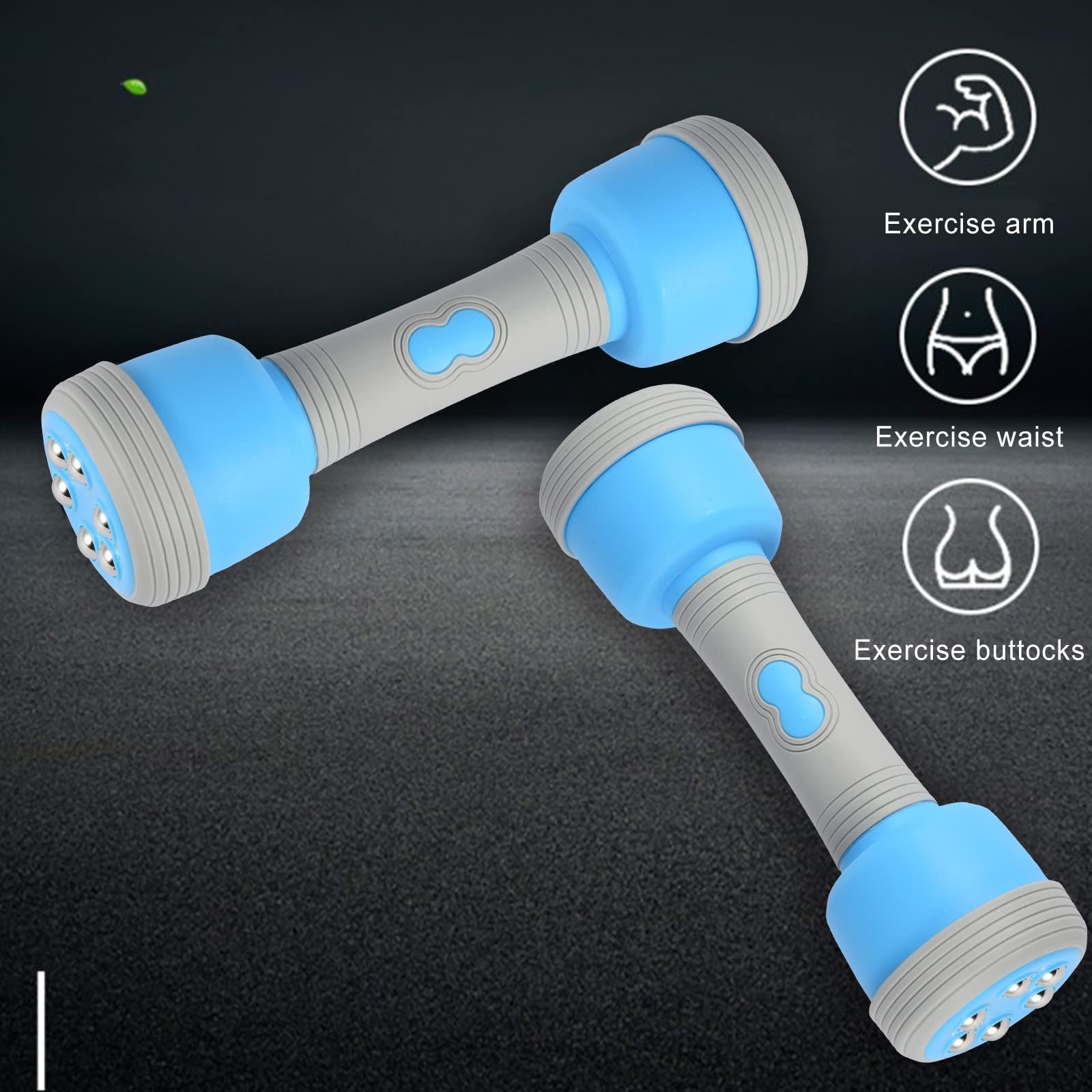 "NA" Adjustable Dumbbells Weights Pair Set, 5-in-1 Weights Options,Multifunctional Massage Dumbbell Non-Slip Neoprene Hand,All-Purpose, Home, Gym, Office (Blue)