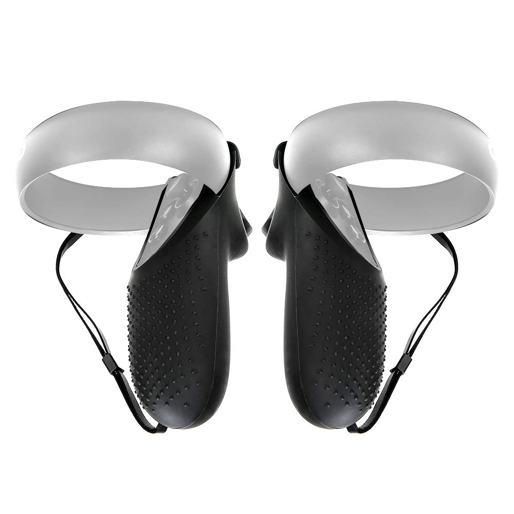 (1 Pair) Orzero Protective Controller Cover Compatible for Quest, Rift S, Sweatproof Silicone Frosted Shell Case Anti-Slip Washable VR Gaming Headset Controllers Handle-Black