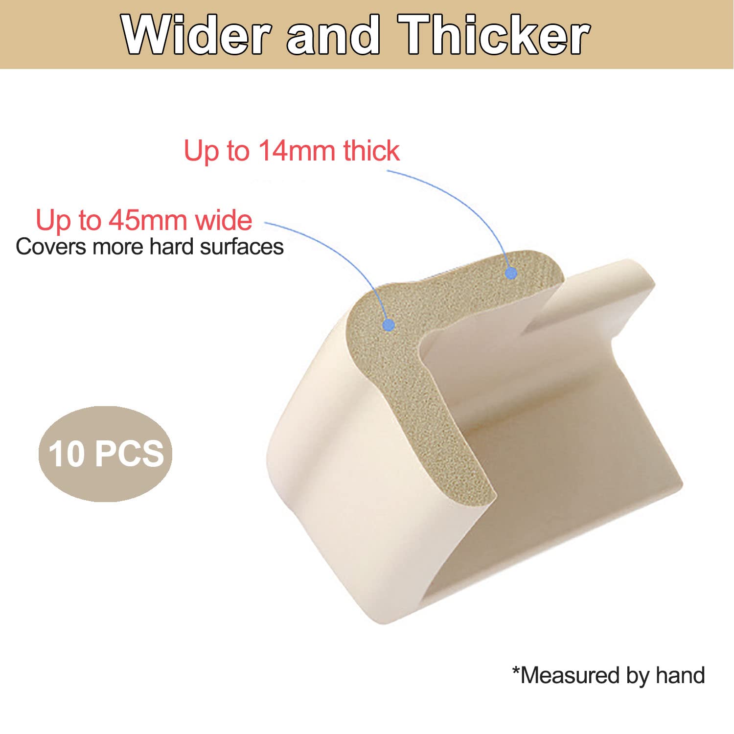 (10 Pack) Corner Protectors for Kids, Upgraded Foam Soft Corner Guards Baby Safety Furniture Table Sharp Corner Protection, Pre-Taped for Direct Use, White