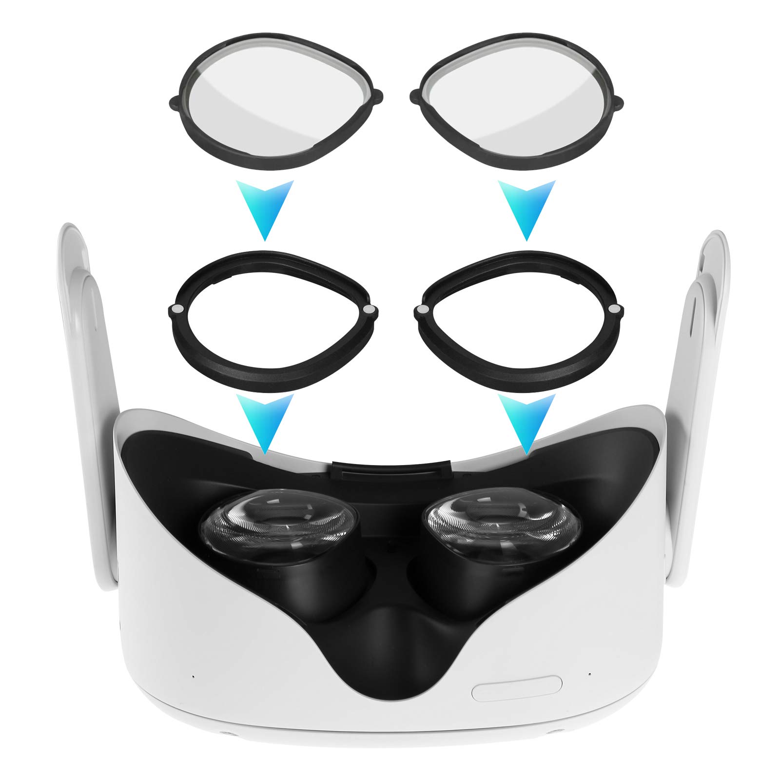 (1 Set) Seltureone Anti-blue Light Lens Frame Compatible for Quest 2, Eyes Protective Glasses Accessories Set for Quest, Rift S