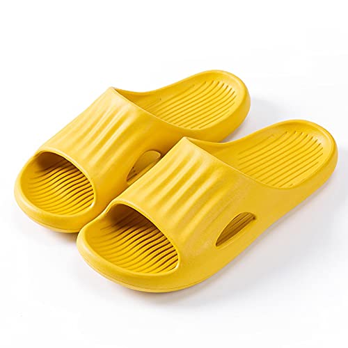 “N/A” Home Step Summer Couple Soft Slippers Thick Bottom Home Non-Slip Bathroom Bath Eva Sandals 36-37 Yellow