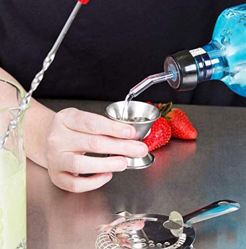(1-PC- 1/2 & 1 Ounce) Jiggers Double Sided Stainless Steel Portion Control Cocktail Measuring Shot Bar Tool Commercial Grade